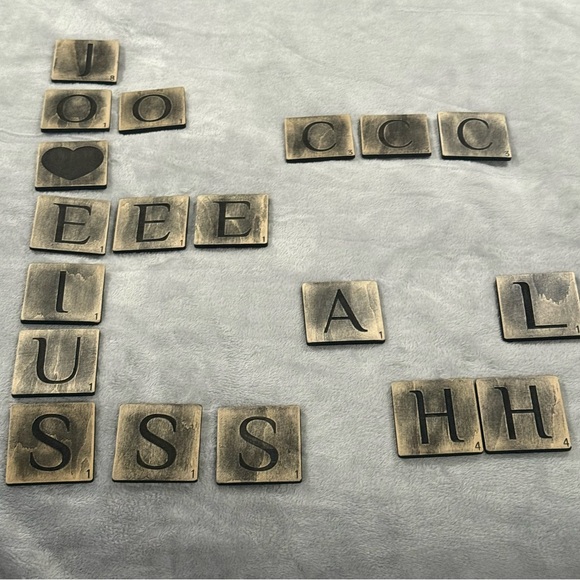 Custom | Wall Decor | Wooden Wall Scrabble Tiles Approx 3x3 Inch J O C ...